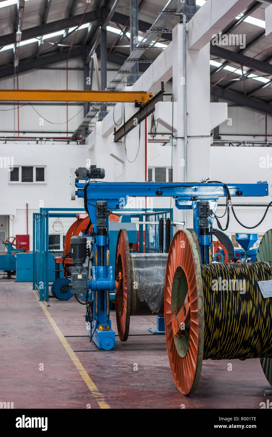 Cable Manufacturing Factory Interior Stock Photo - Alamy