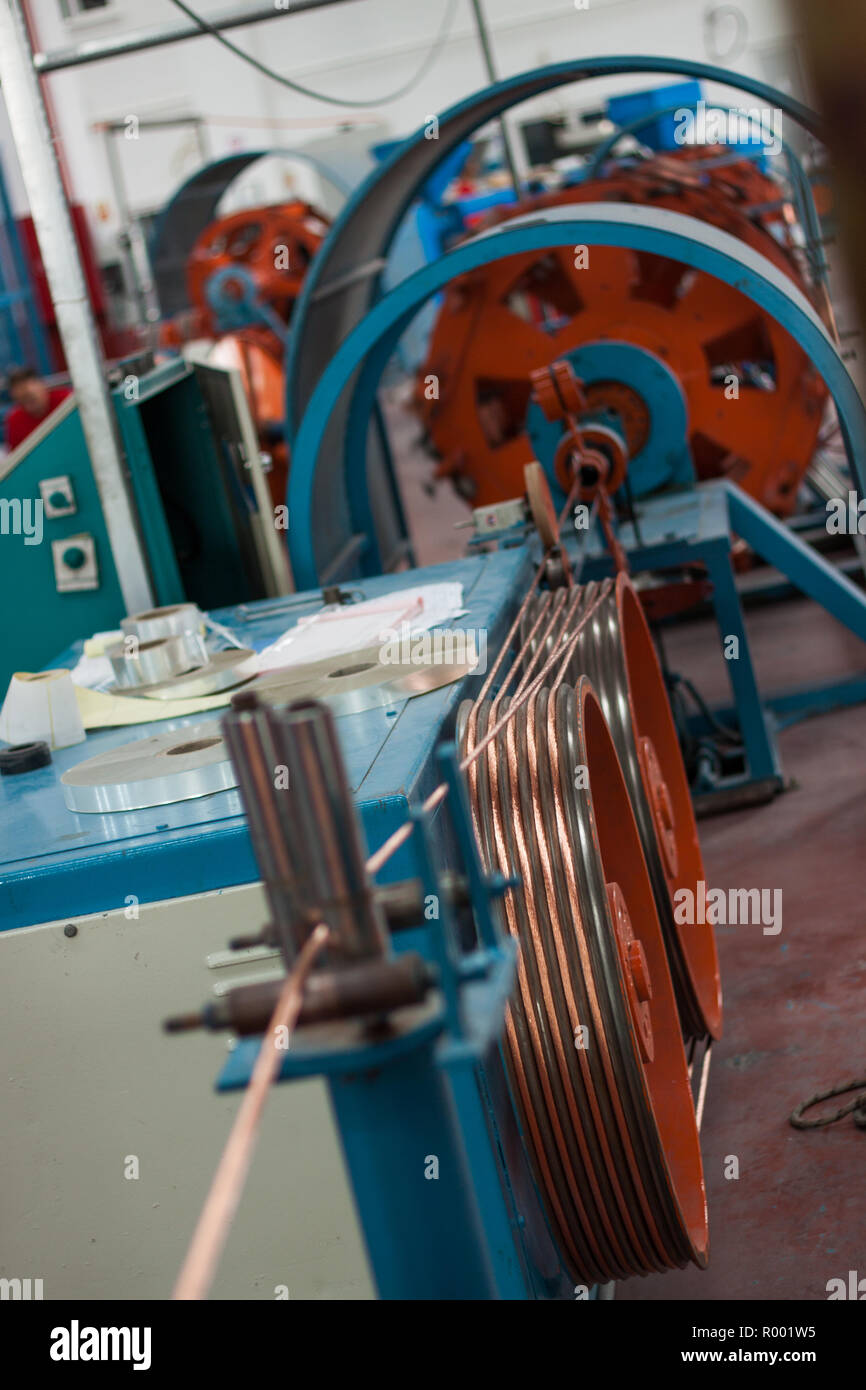 Cable Manufacturing Factory Interior Stock Photo - Alamy