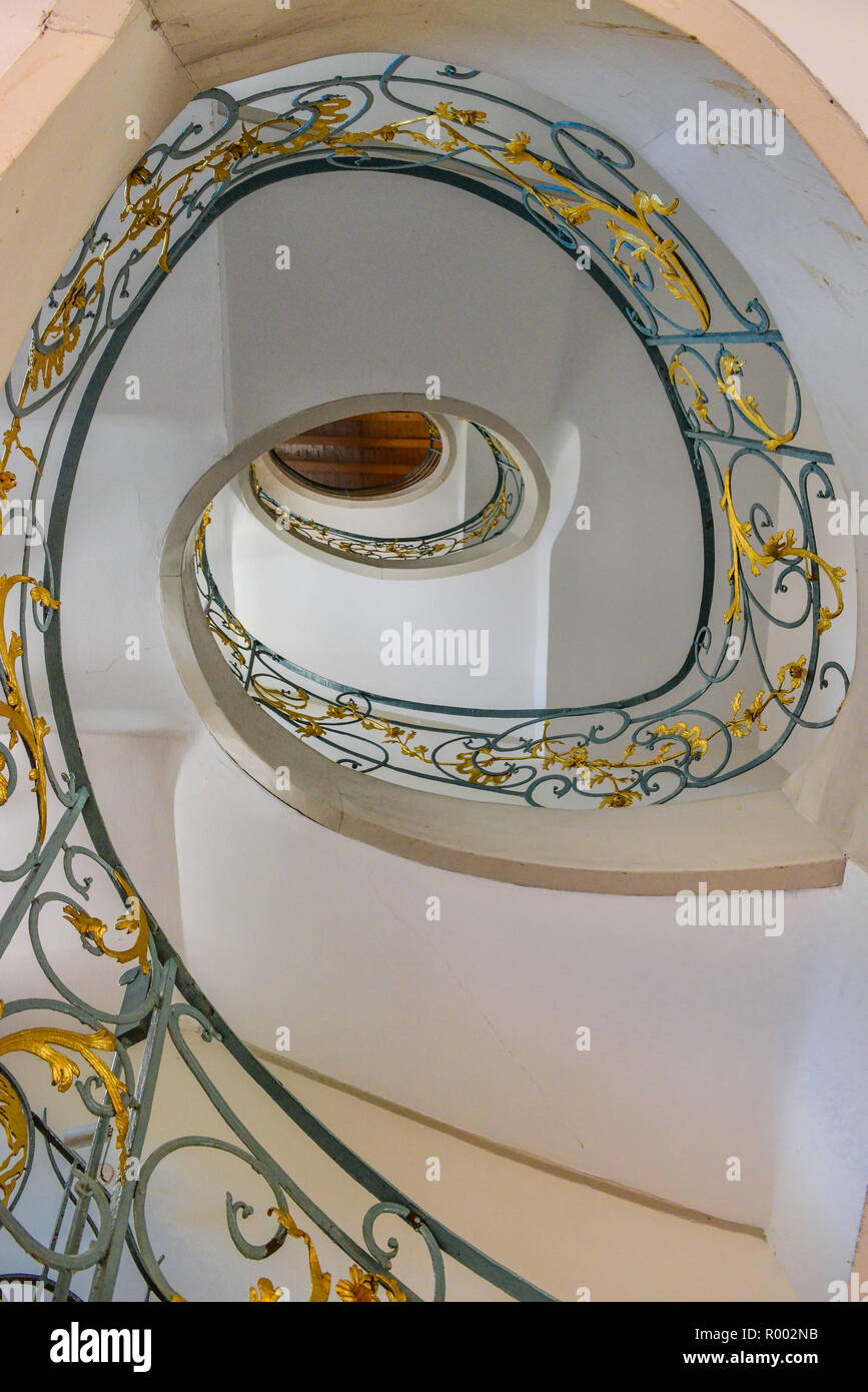 Spiral staircase, rose courts, backyard, Rosenthaler street, middle ...