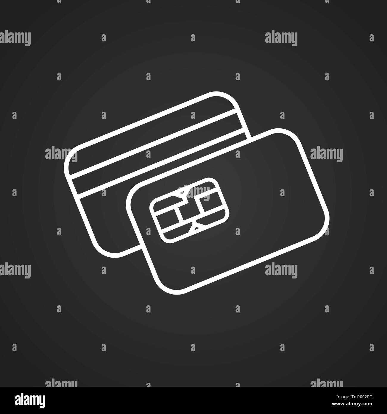 Plastic card thin line on black background Stock Vector Image & Art - Alamy