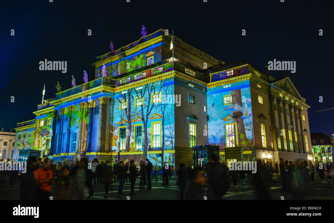 Festival of Lights, state opera, place Bebel, middle, Berlin, Germany ...