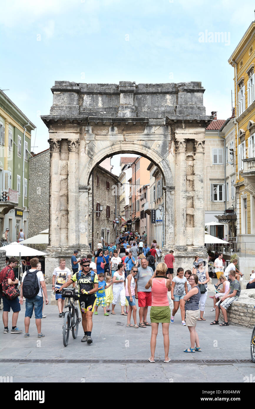 Arch of the Sergii in the historic city of Pula in Croatia Stock Photo ...