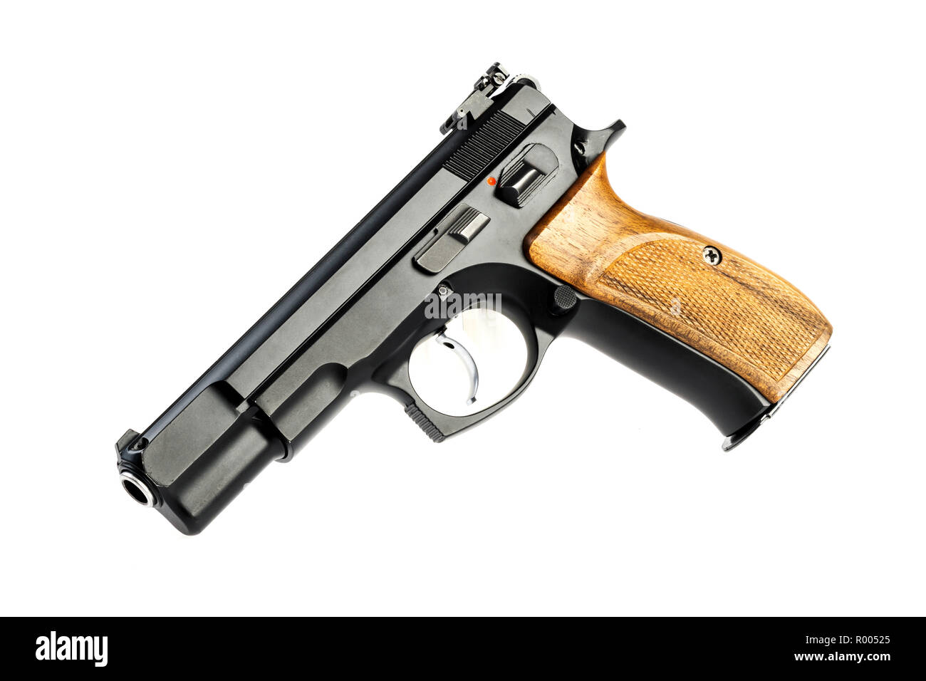 isolated contemporary black gun on a white background Stock Photo - Alamy