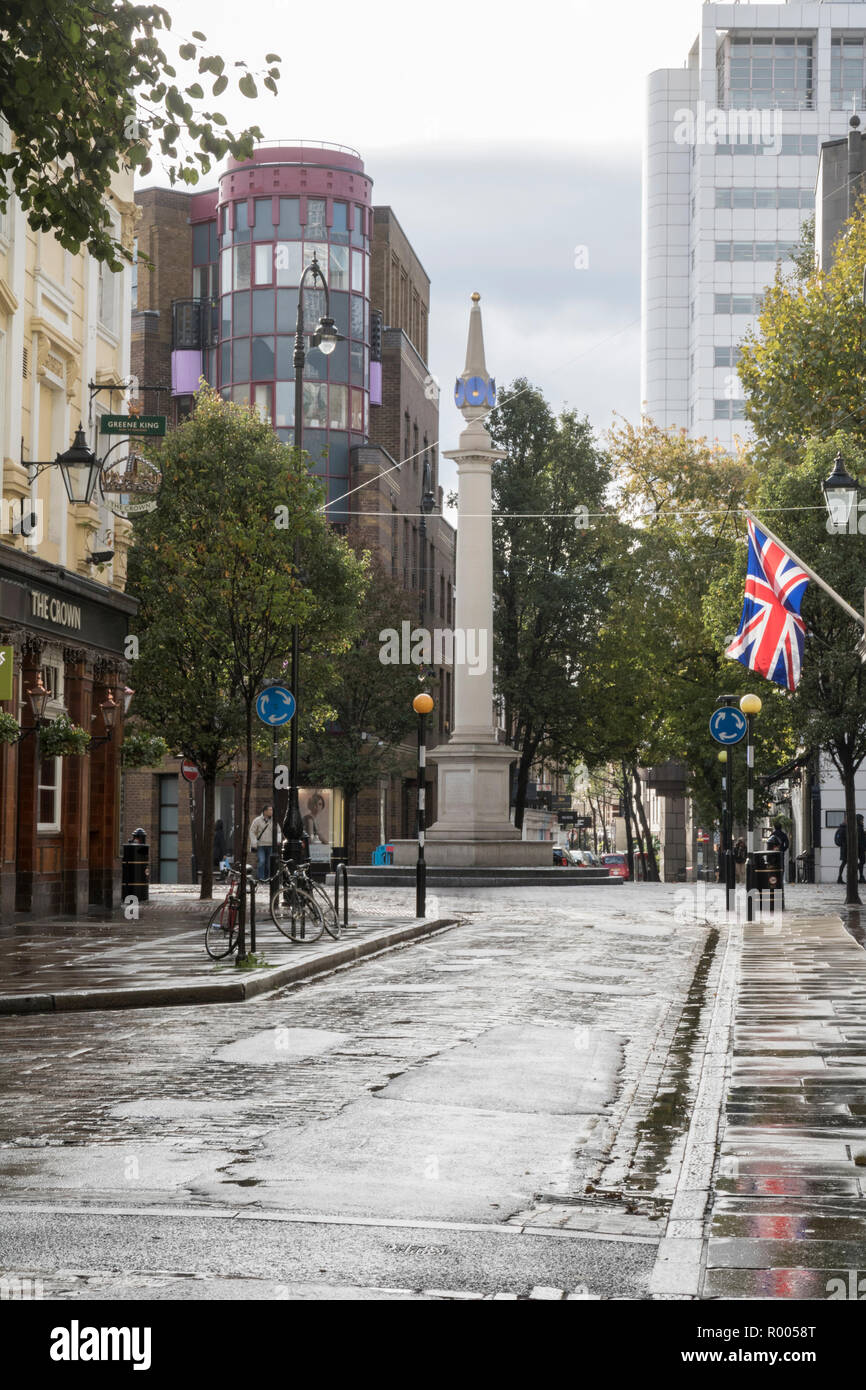 Rainy Street, Seven Dials, London. Seen from Monmouth Street Stock ...