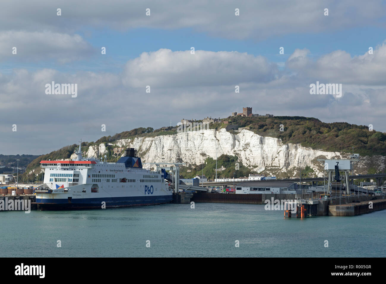 harbour and white cliffs of Dover, England, Great Britain Stock Photo ...
