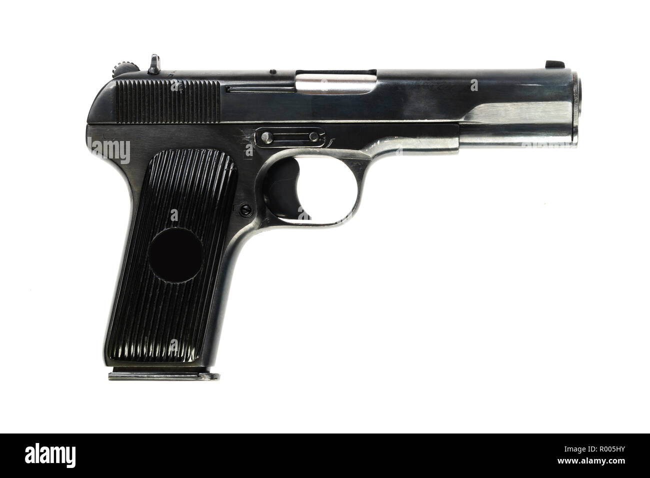 isolated used old russian gun on a white background Stock Photo - Alamy