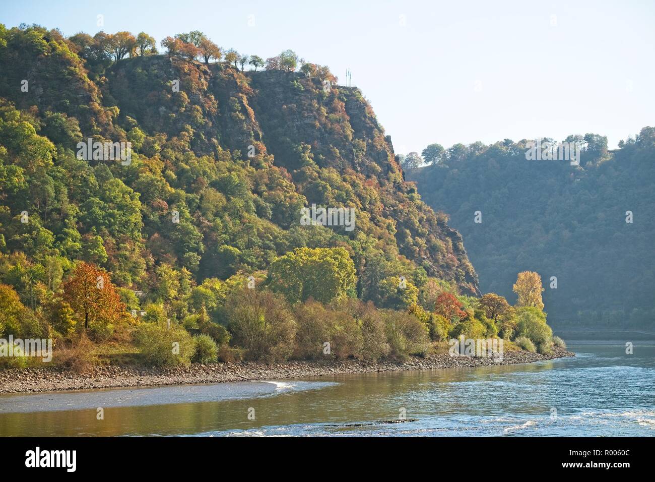 GORGE SECTION OF THE RIVER RHINE NEAR LORELEY GERMANY Stock Photo - Alamy