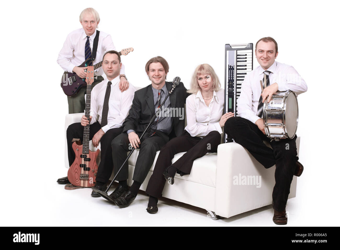 stylish band with instruments.isolated on a white background Stock ...