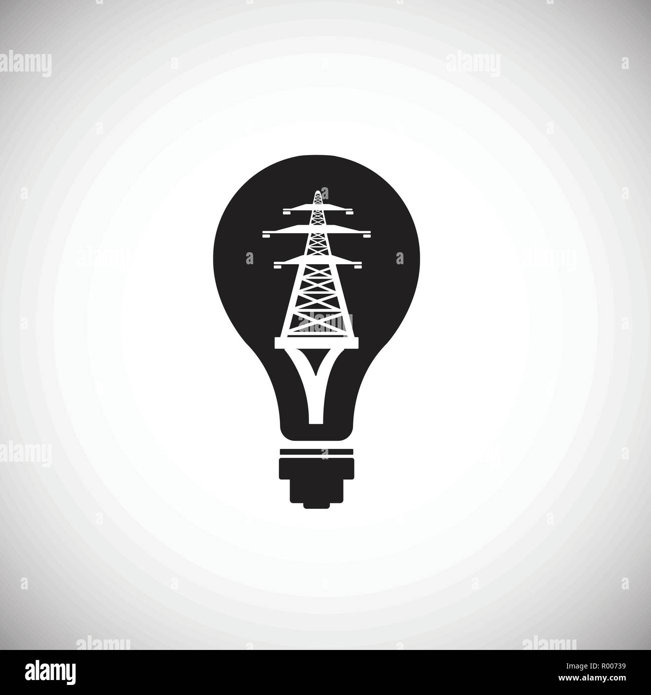 Electric bulb with power lines on white background Stock Vector Image ...
