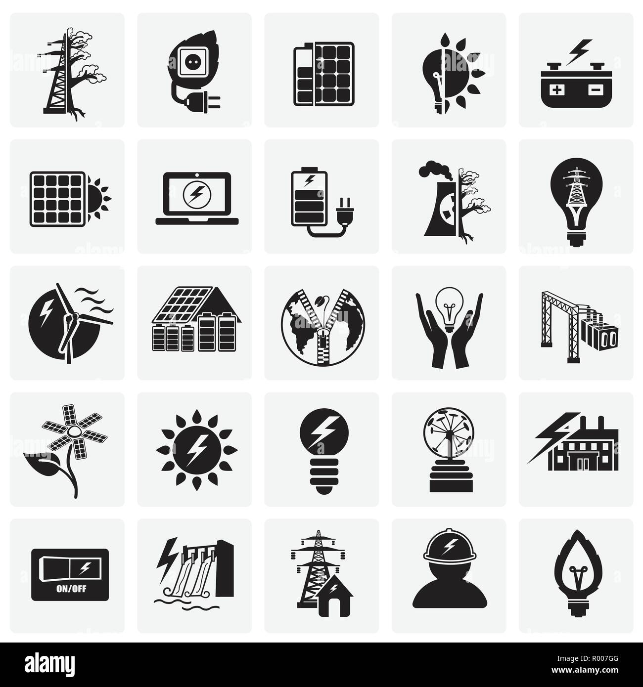 Alternative energy set on squares background Stock Vector Image & Art ...