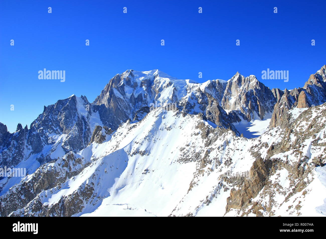 Mont Blanc, highest peak in Alps Stock Photo - Alamy