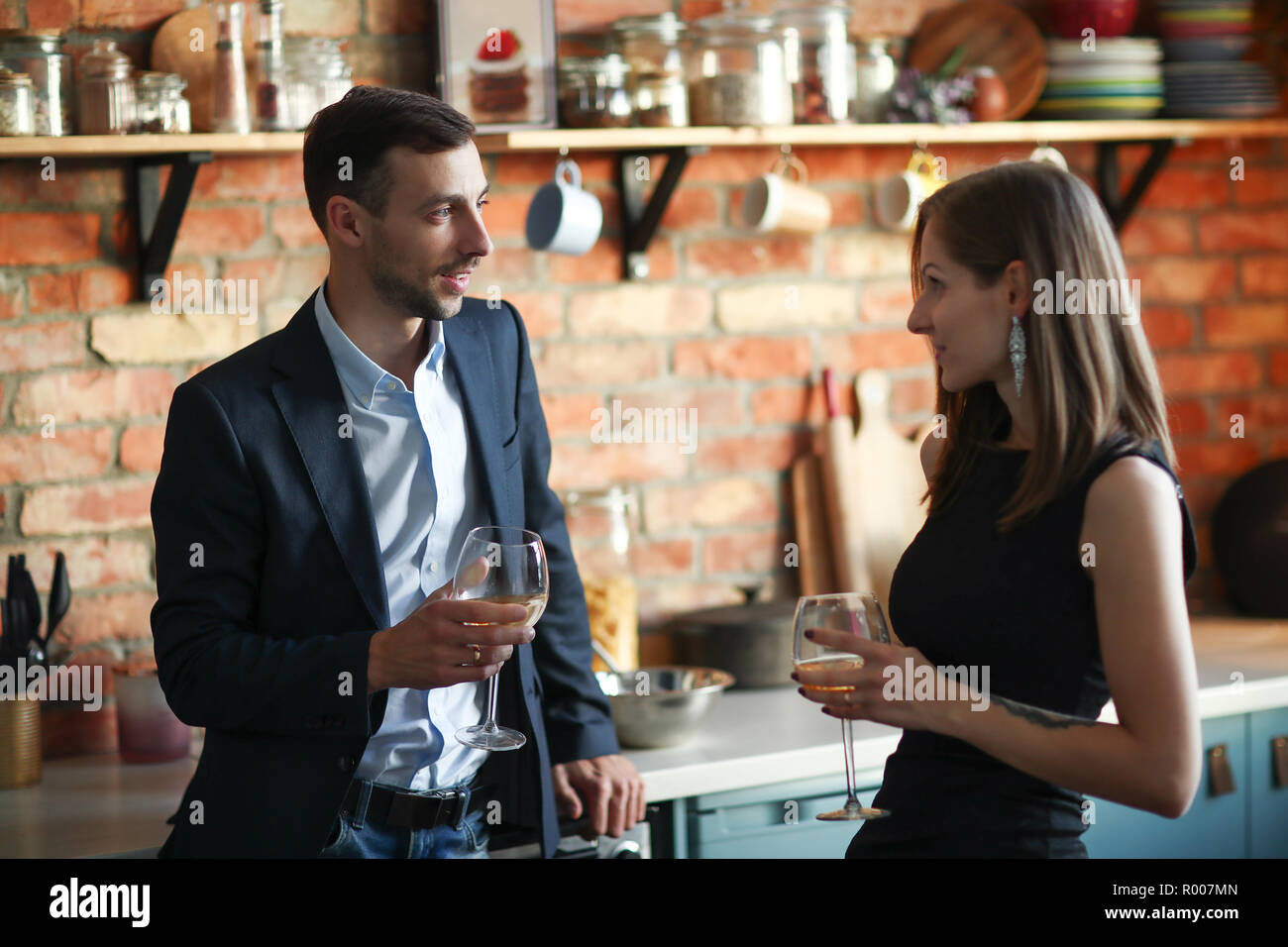 Relationship. Lovely couple at home Stock Photo - Alamy