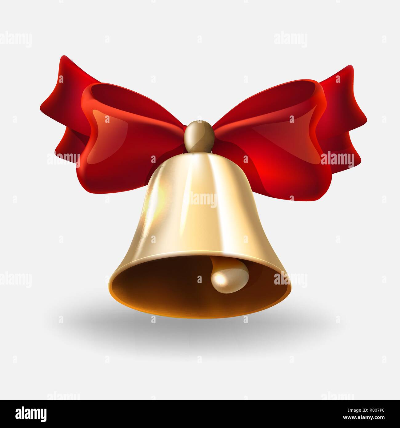 realistic bell with red bow Stock Vector Image & Art - Alamy