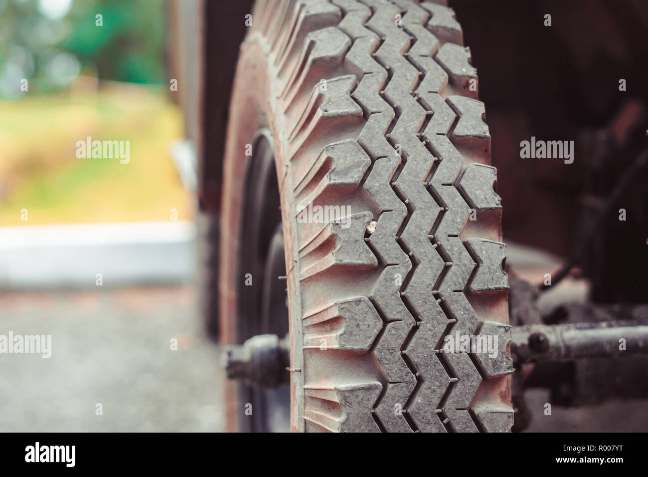 old Winter tyres in extreme cold temperature Stock Photo - Alamy
