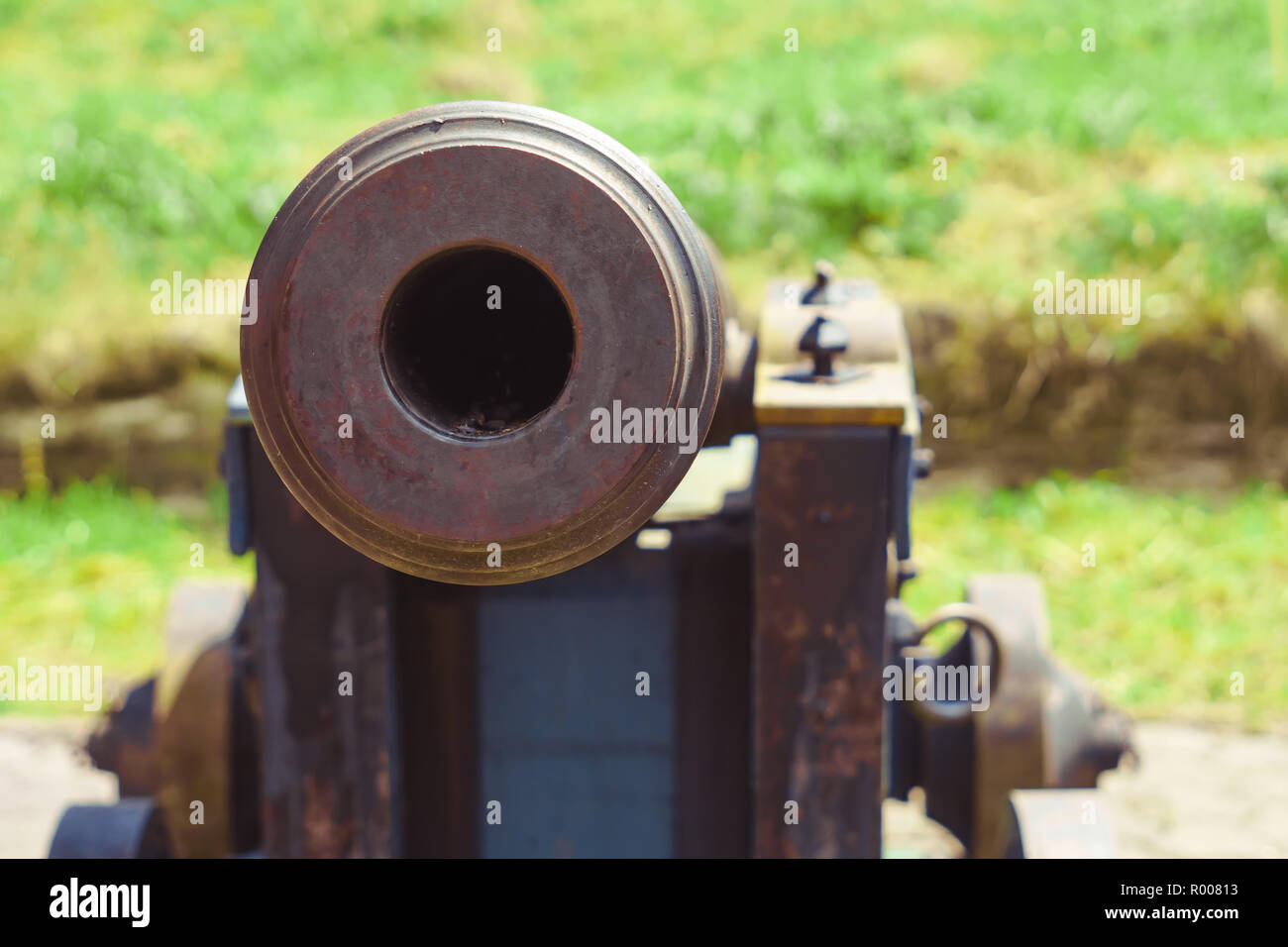 Old gun in the Park in Russia Stock Photo - Alamy