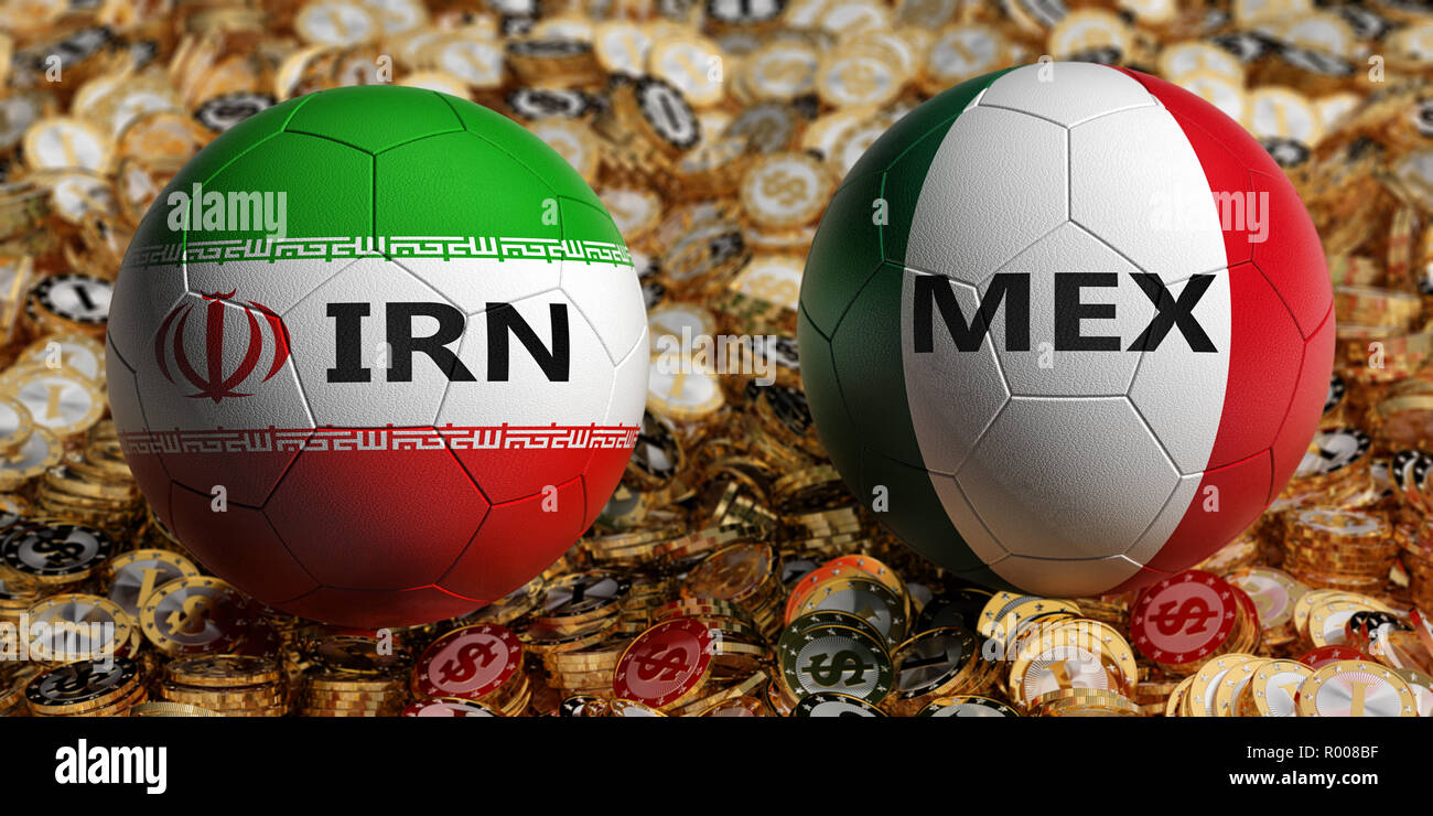 Iran vs. Mexico Soccer Match - Soccer balls in Iran and Mexico national ...