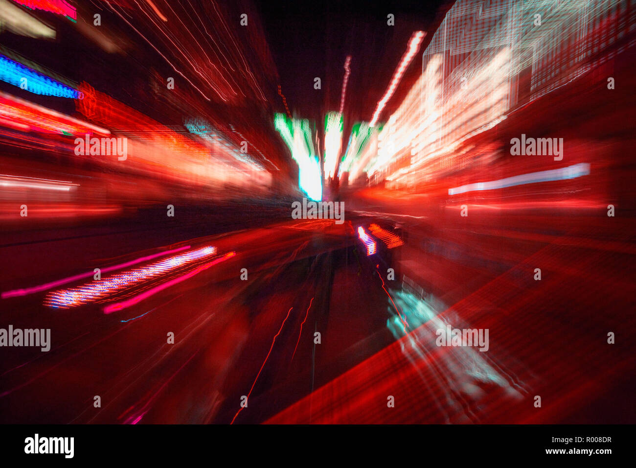Lights on city streets by night,abstract light speed trace,abstract ...