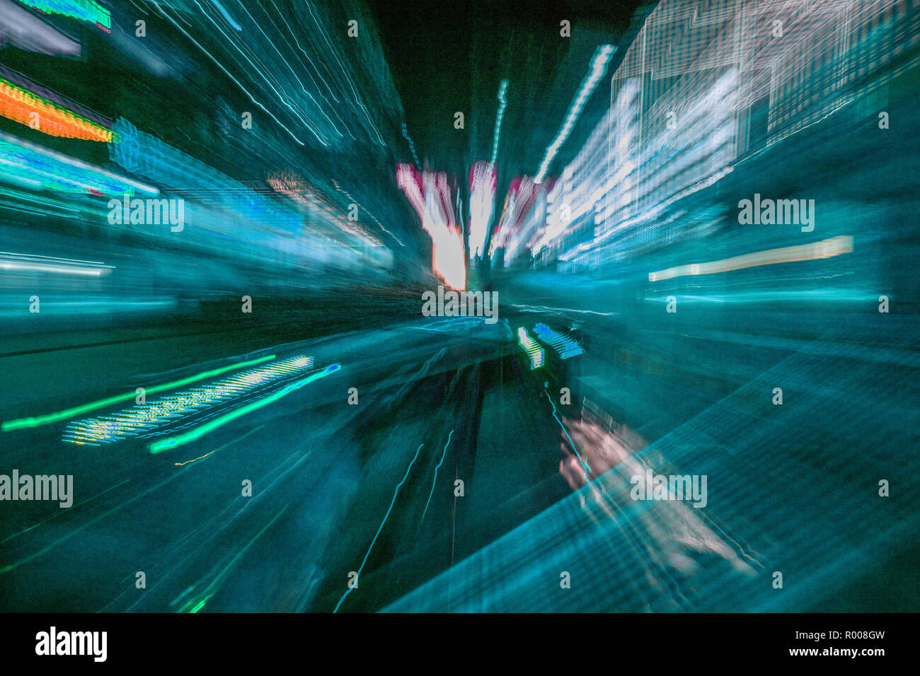 Lights on city streets by night,abstract light speed trace,abstract ...