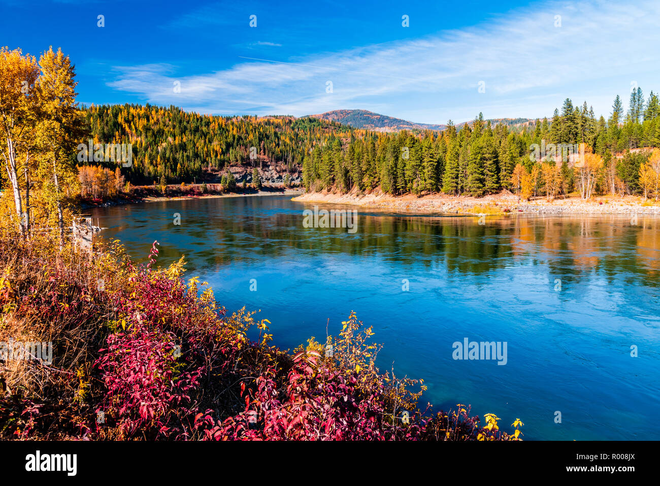 Pend Oreille River at Box Canyon Dam Near Ione, Washington, USA Stock ...