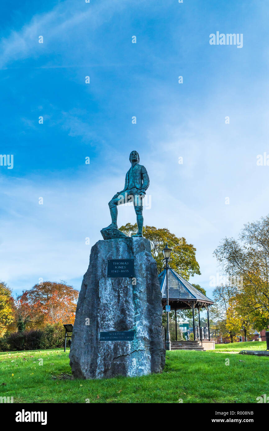 Statue of Thomas Jones the renowned welsh landscape painter. Temple ...