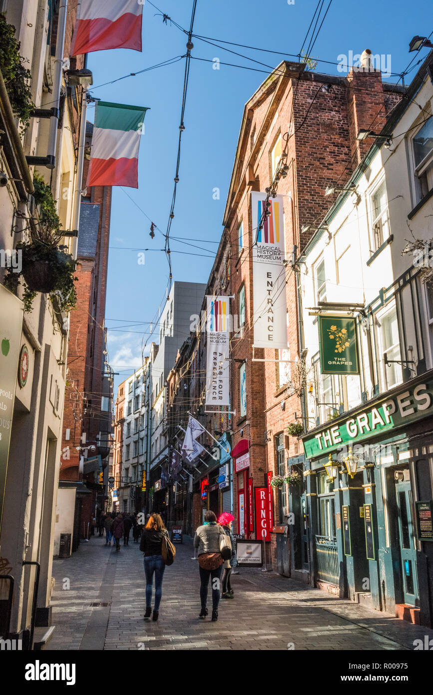 Mathew Street, Cavern Quarter, Liverpool, Merseyside, England Stock ...