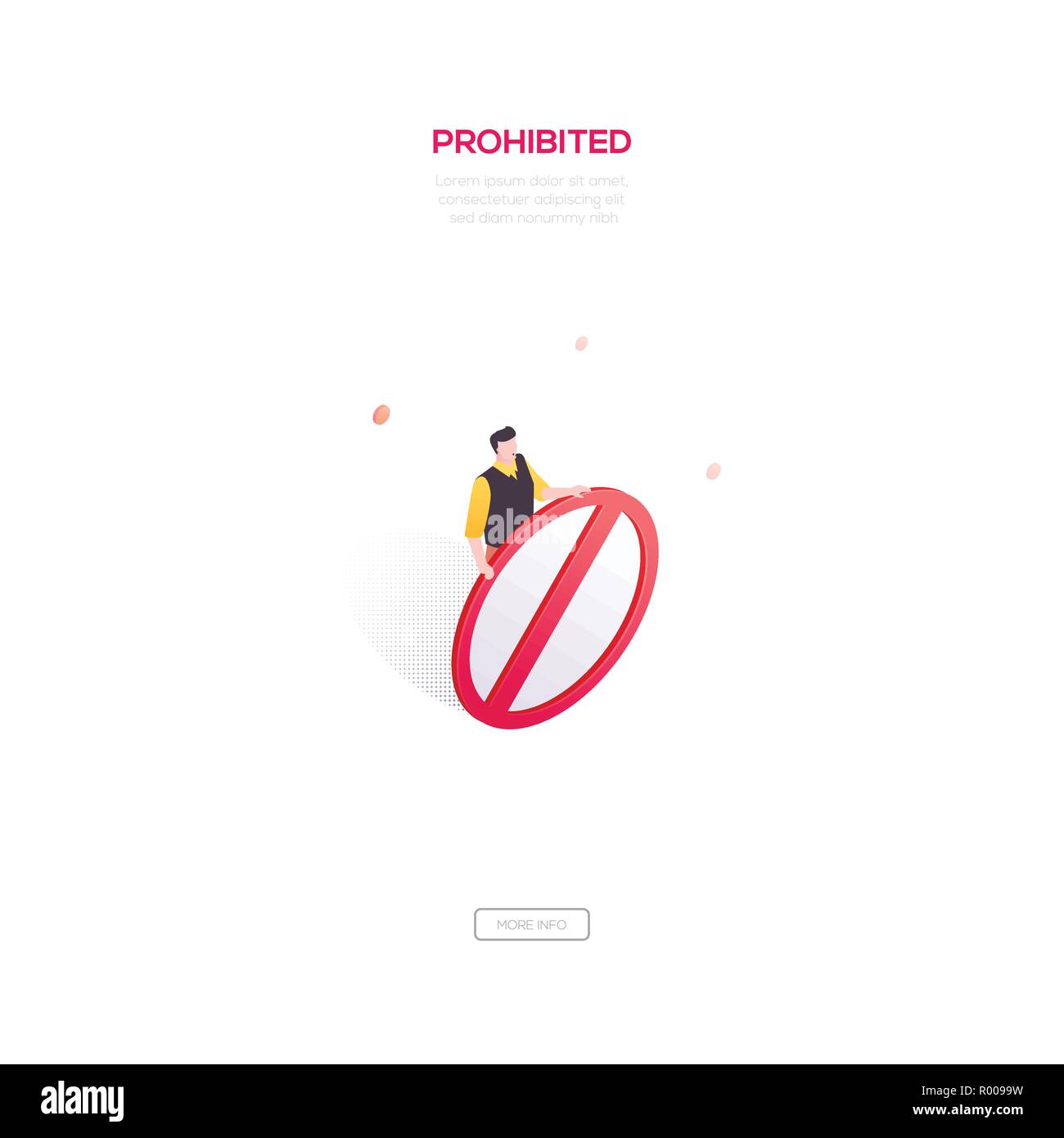 Prohibited sign - modern isometric vector web banner Stock Vector Image ...