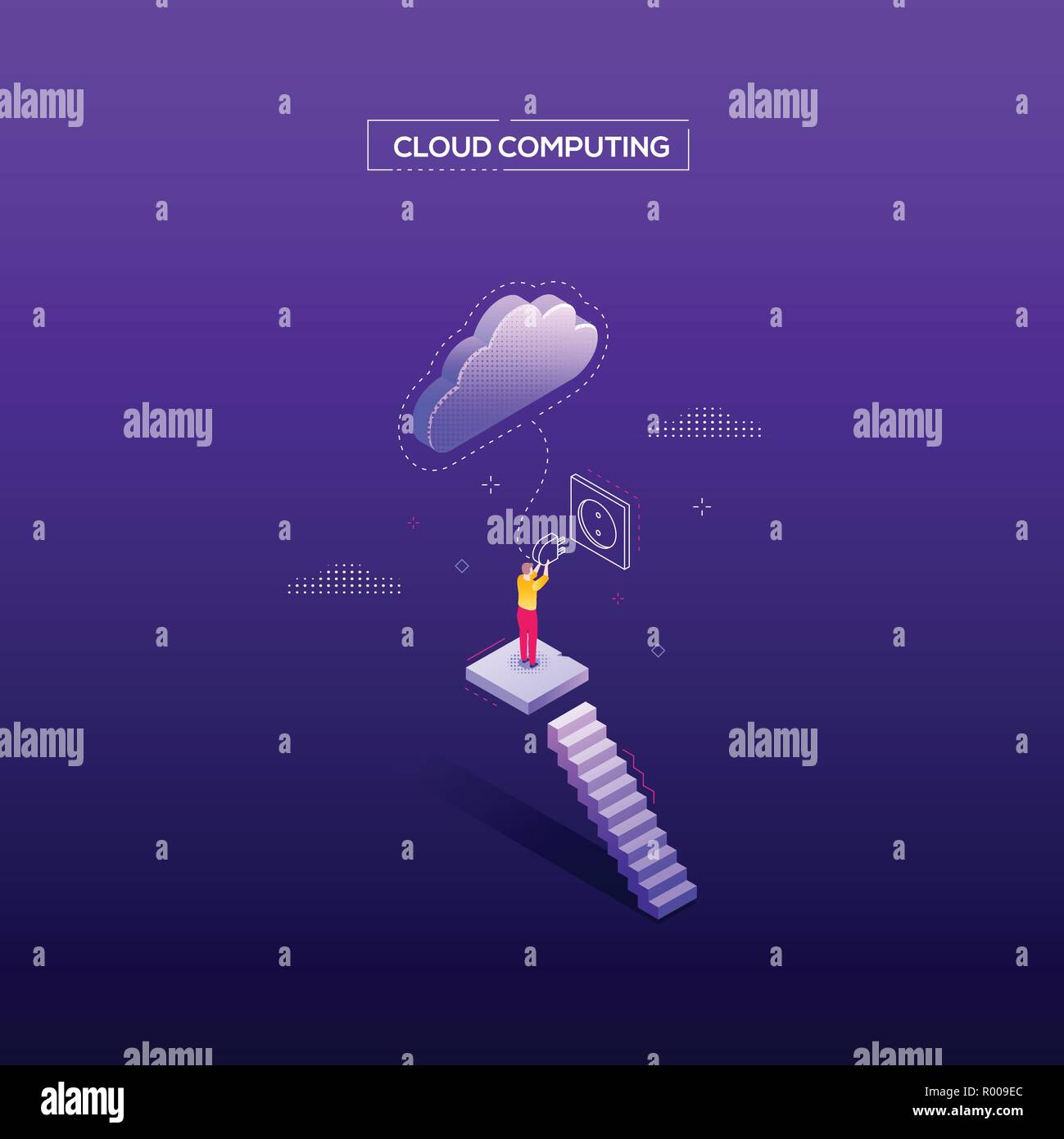 Cloud computing - modern isometric vector web banner Stock Vector Image ... Cloud computing - modern isometric vector web banner Stock Vector Image ...