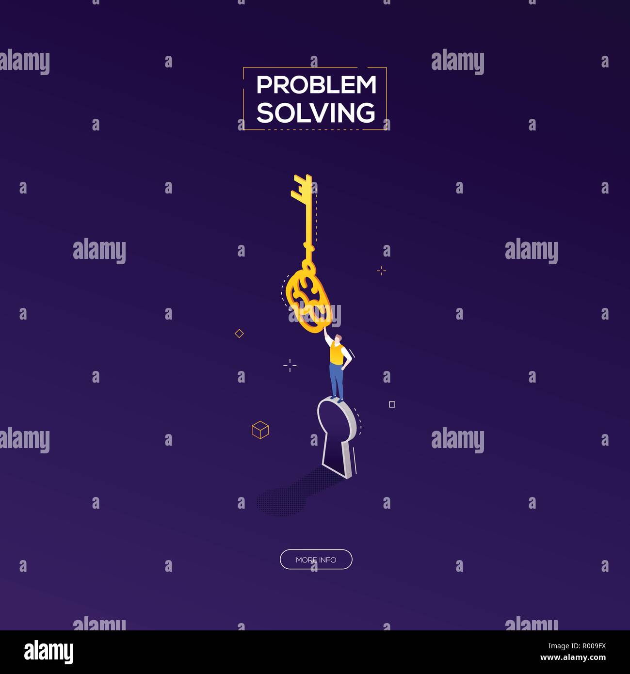 Problem solving - modern isometric vector web banner Stock Vector Image ...