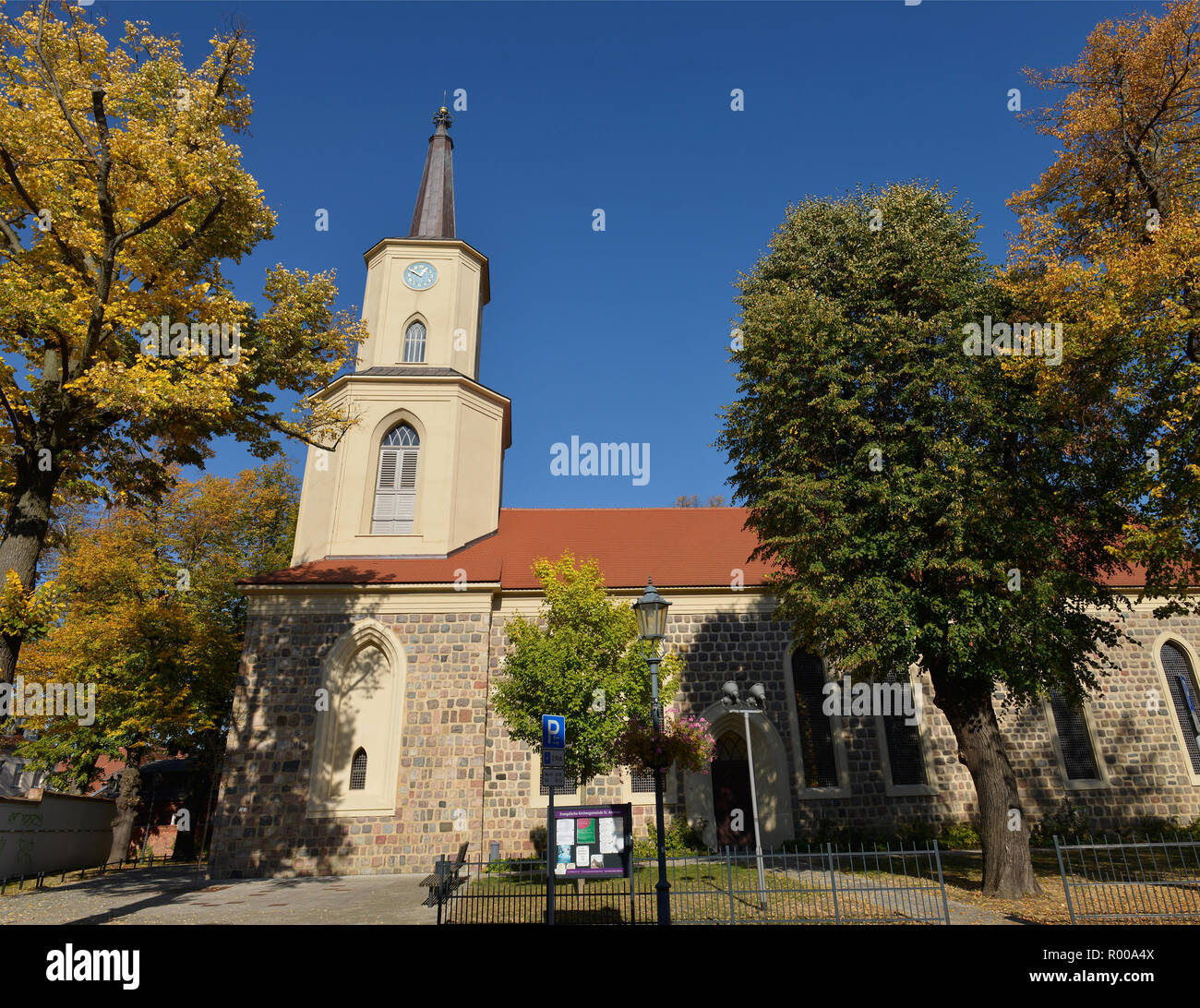 Andreas's church, wide street, Old Town, Teltow, Brandenburg, Germany ...