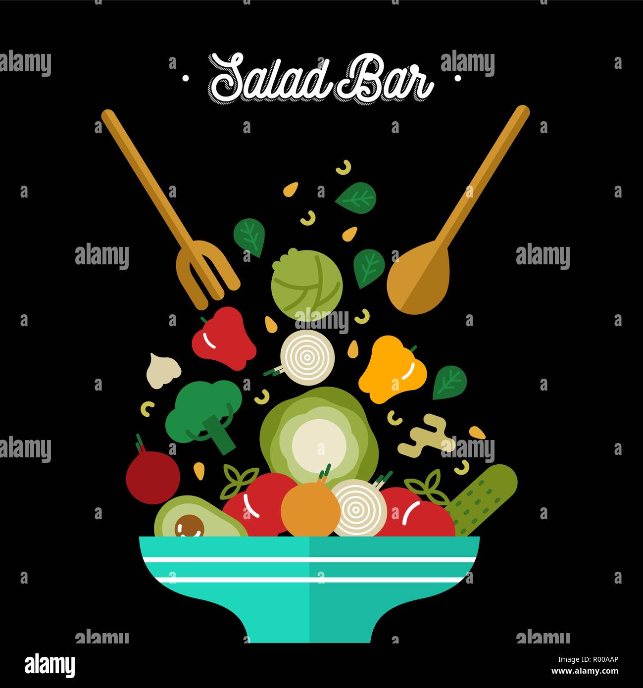 Salad bar Stock Vector Images - Alamy
