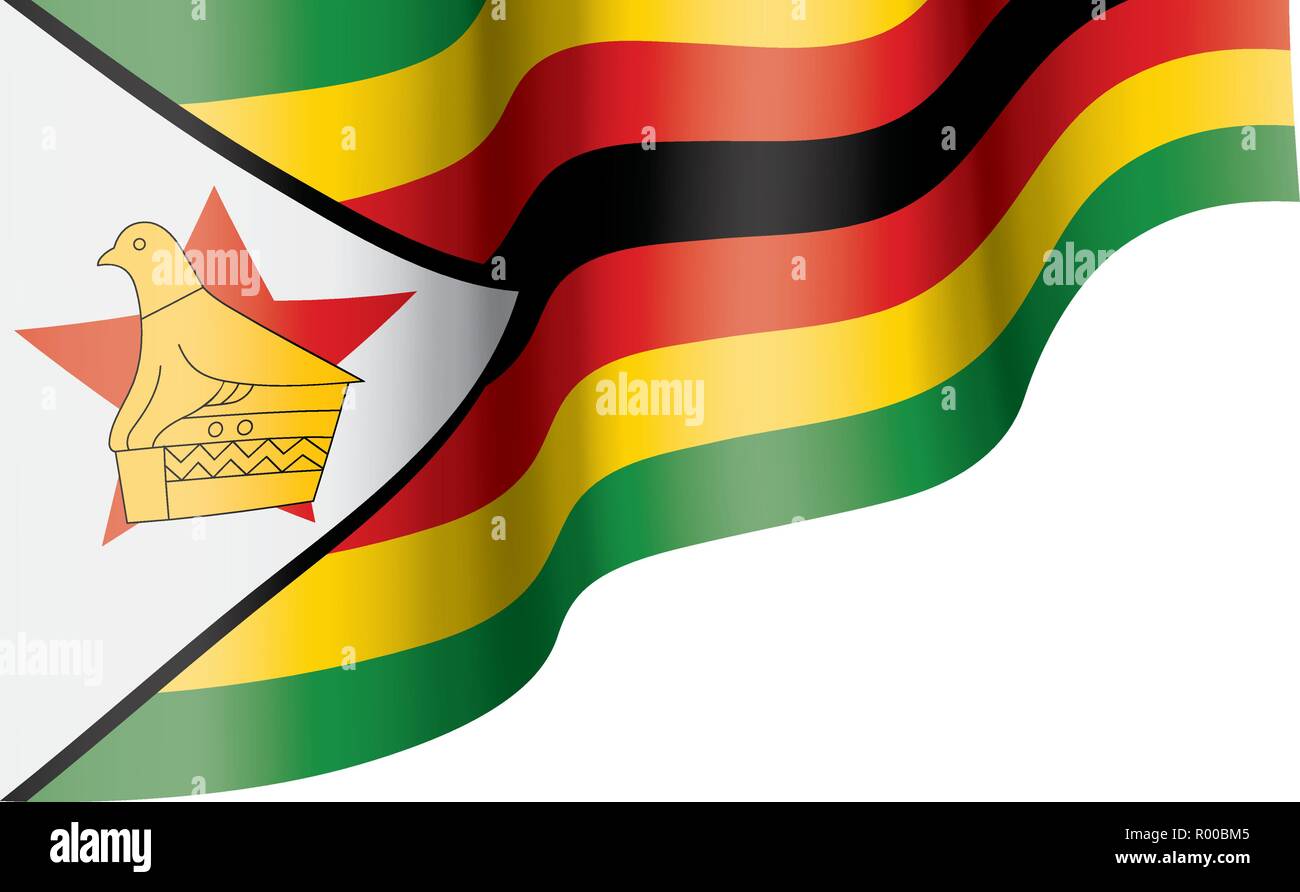 Zimbabwe flag, vector illustration on a white background Stock Vector ...
