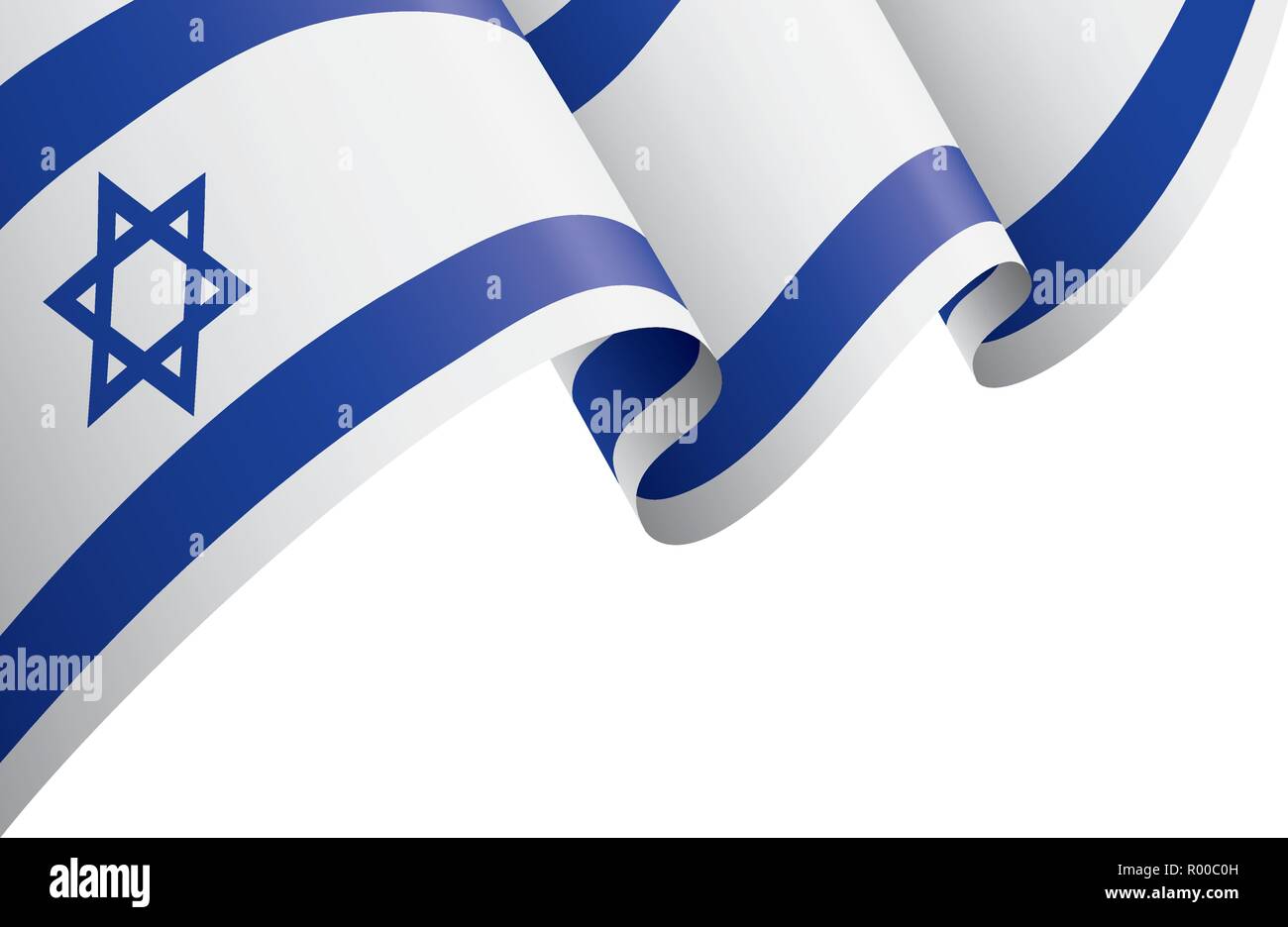 Israel flag, vector illustration on a white background Stock Vector ...
