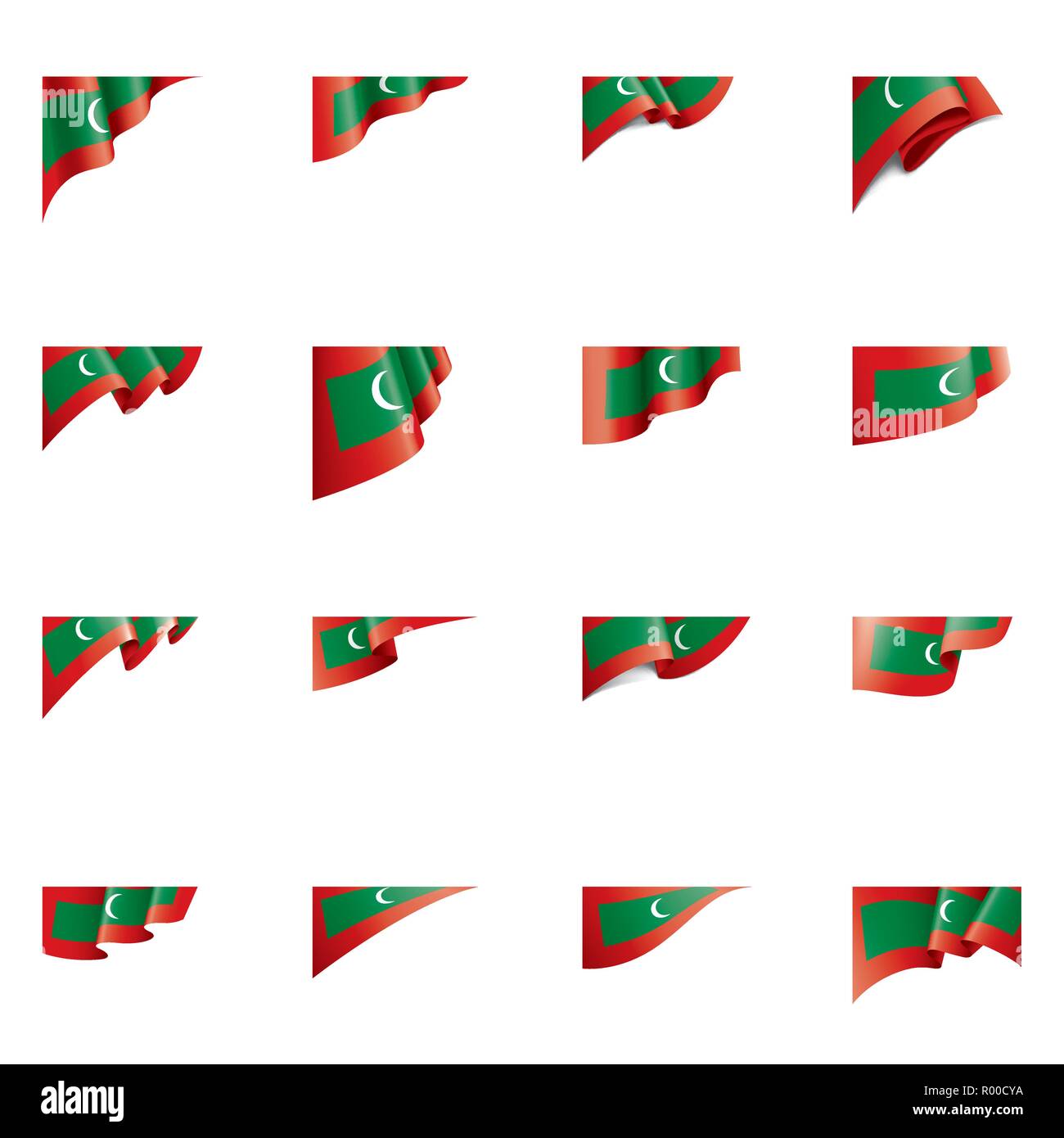 Maldives flag, vector illustration on a white background Stock Vector ...