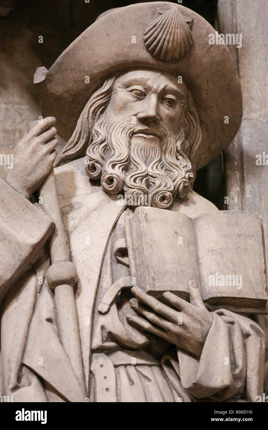 Statue of Saint James the Greater, traditionally considered the first ...