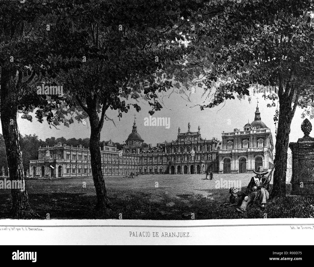 PALACIO DE ARANJUEZ - GRABADO SIGLO XIX. Author: PARCERISA BOADA ...