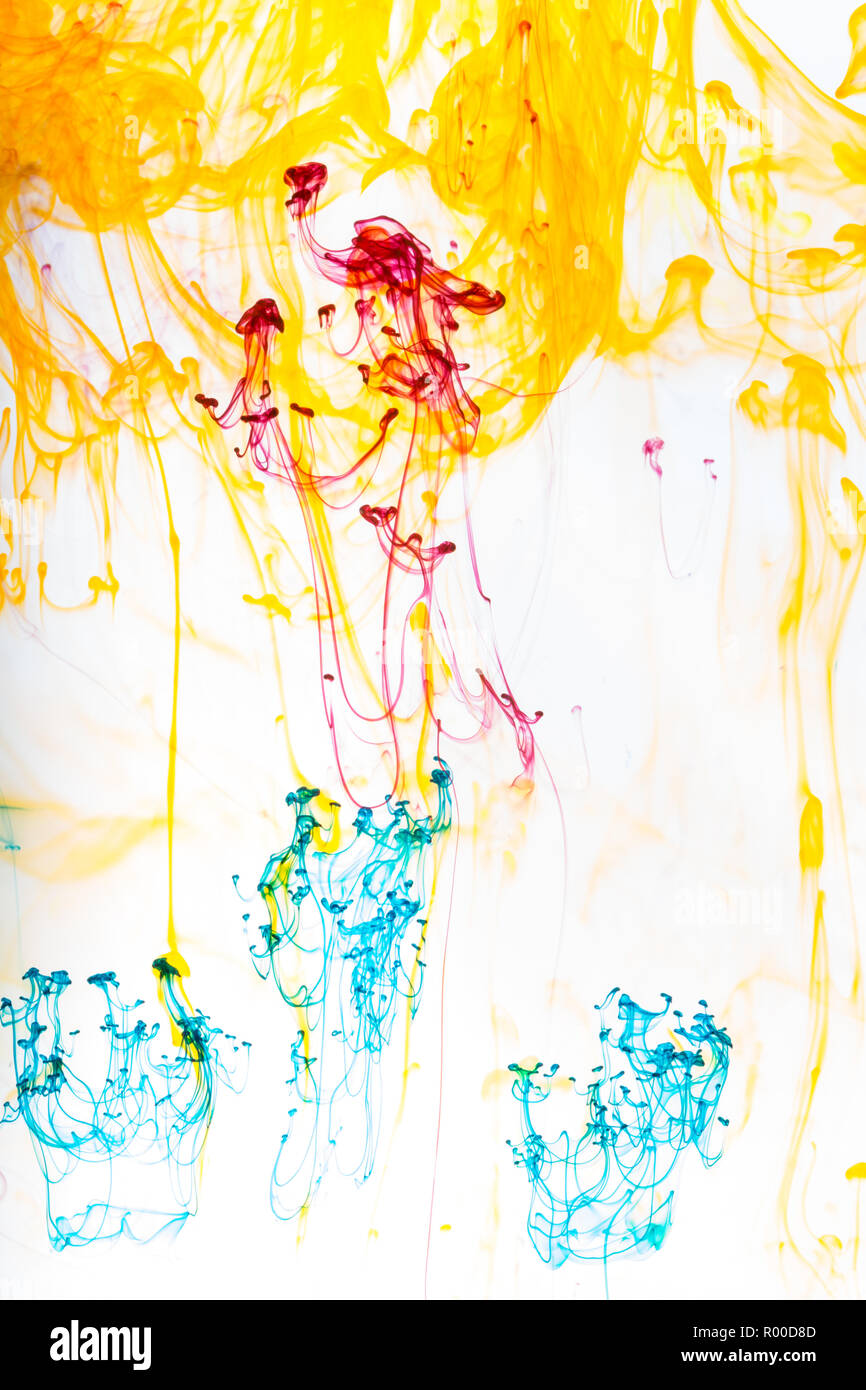 Acrylic colors and ink in water. Abstract background Stock Photo - Alamy