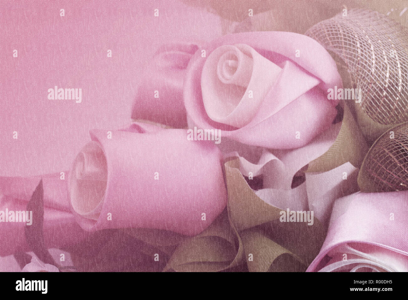 sweet color fabric roses in soft style for background Stock Photo - Alamy