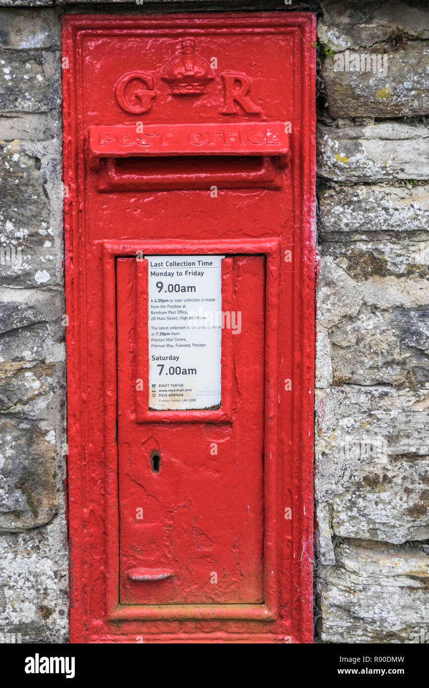 Bright Red Post Box from the reign of King George V Stock Photo - Alamy