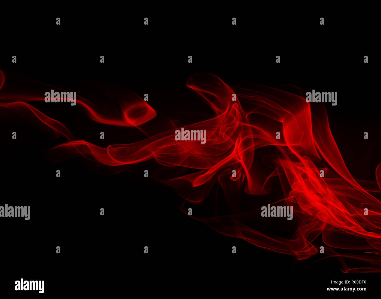 Red smoke abstract on black background. fire design Stock Photo - Alamy