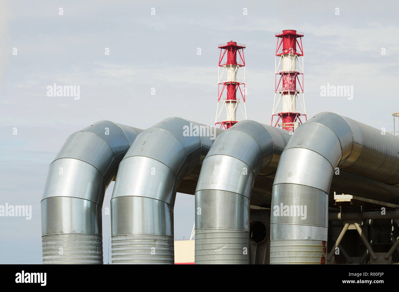 heating main going to the city from the thermal station.Hot water flows ...