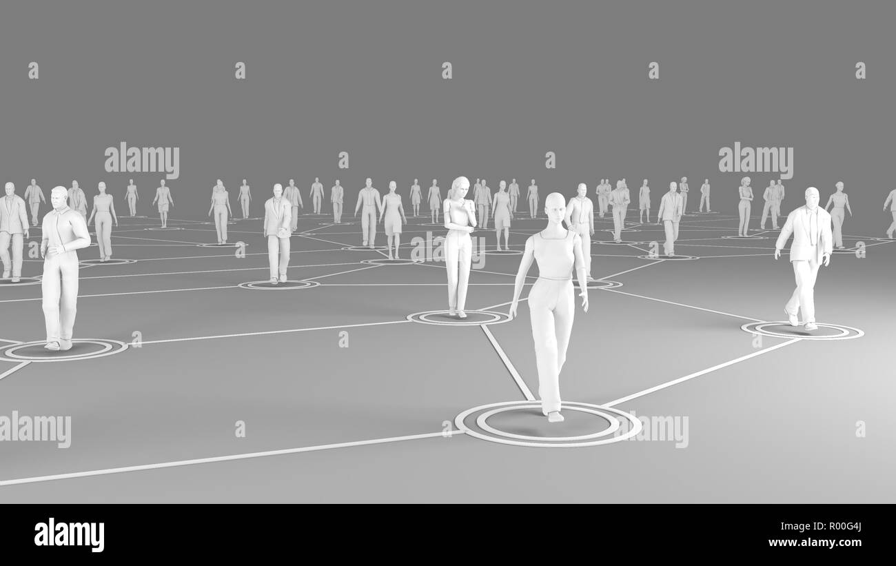 3D rendering with social communication and network concept with 3d ...