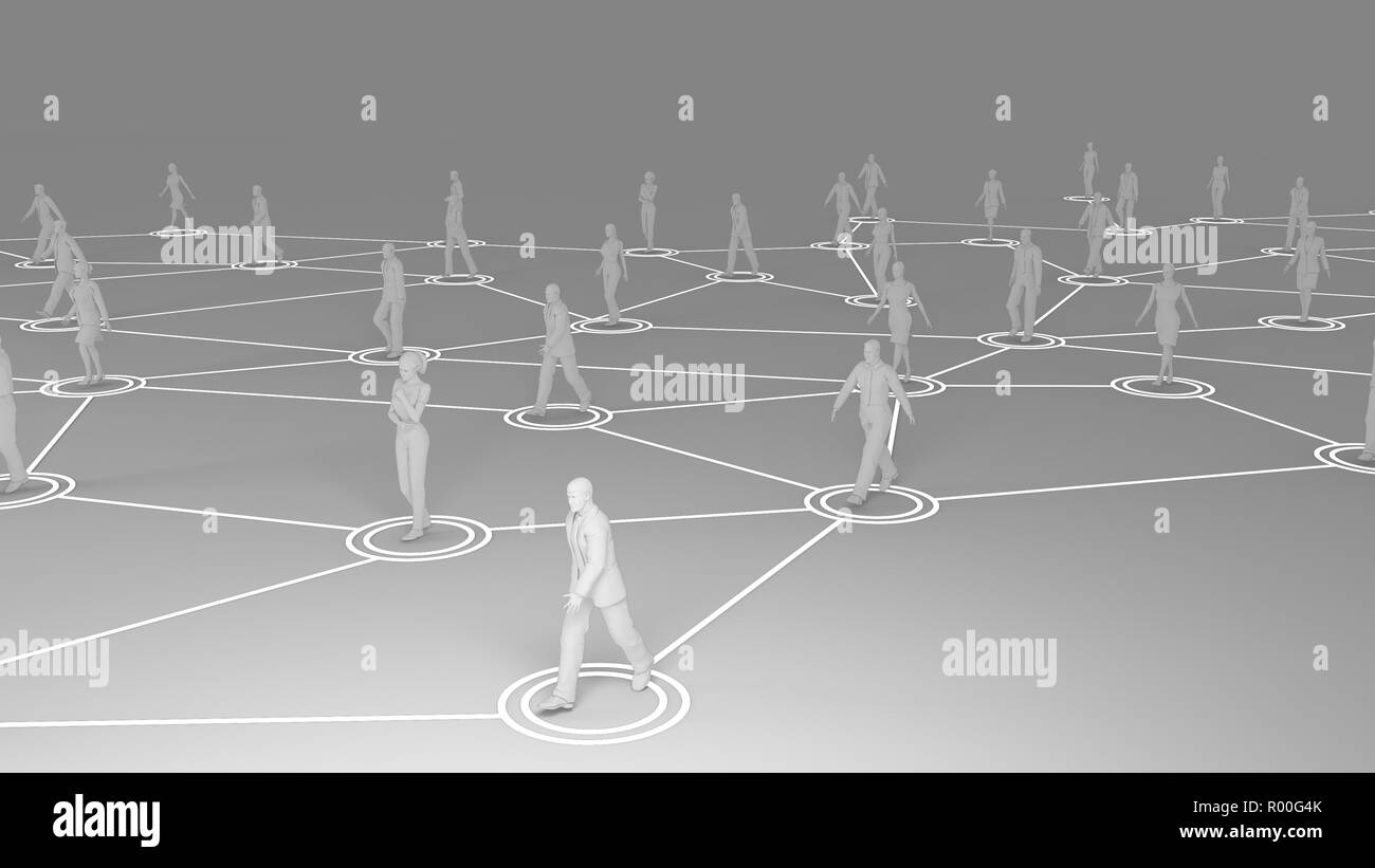 3D rendering with social communication and network concept with 3d ...