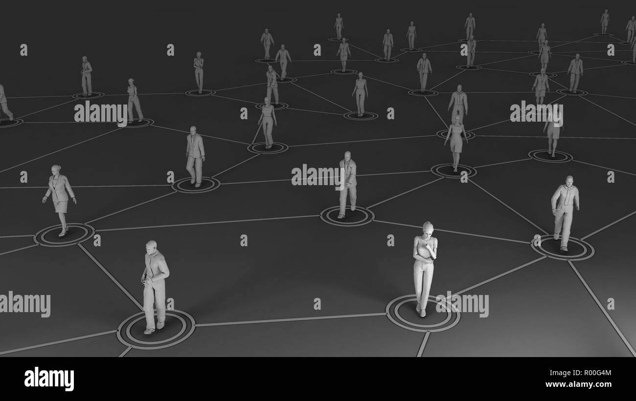 3D rendering with social communication and network concept with 3d ...