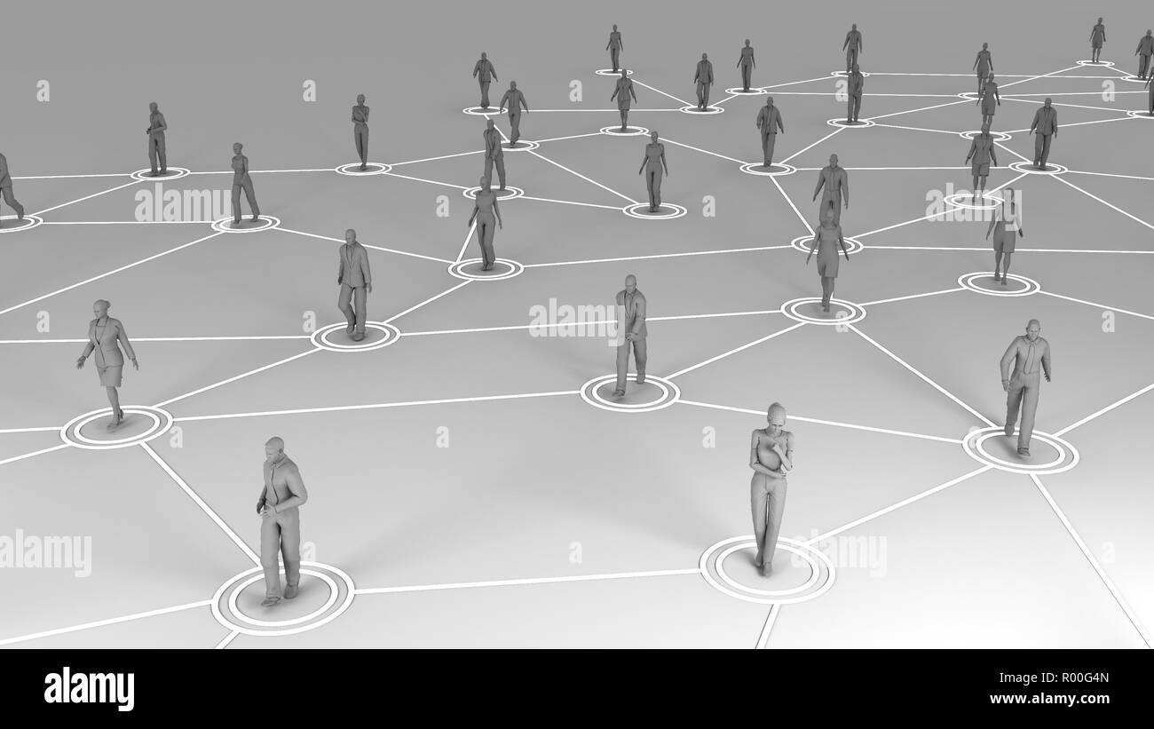 3D rendering with social communication and network concept with 3d ...