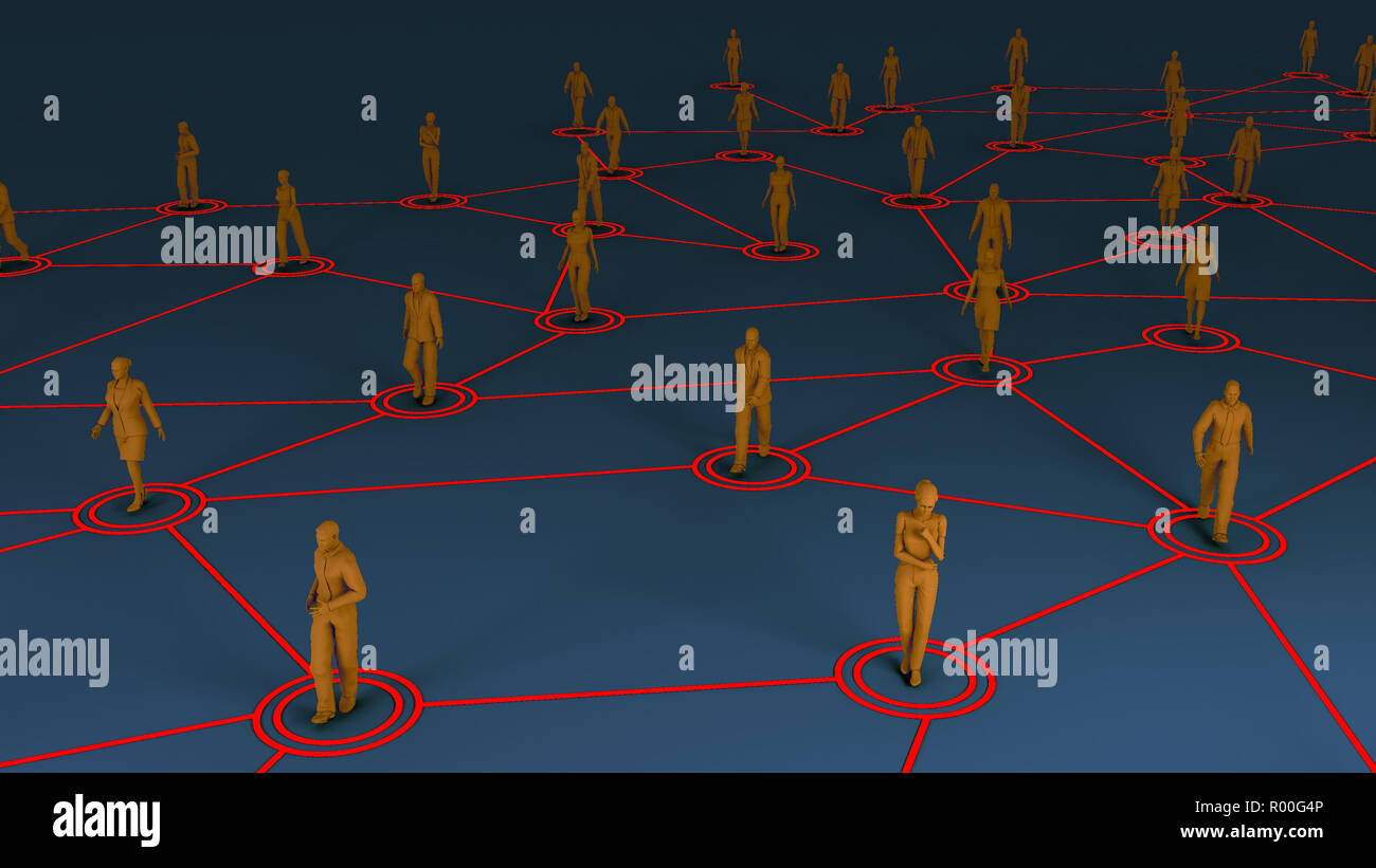 3D rendering with social communication and network concept with 3d ...