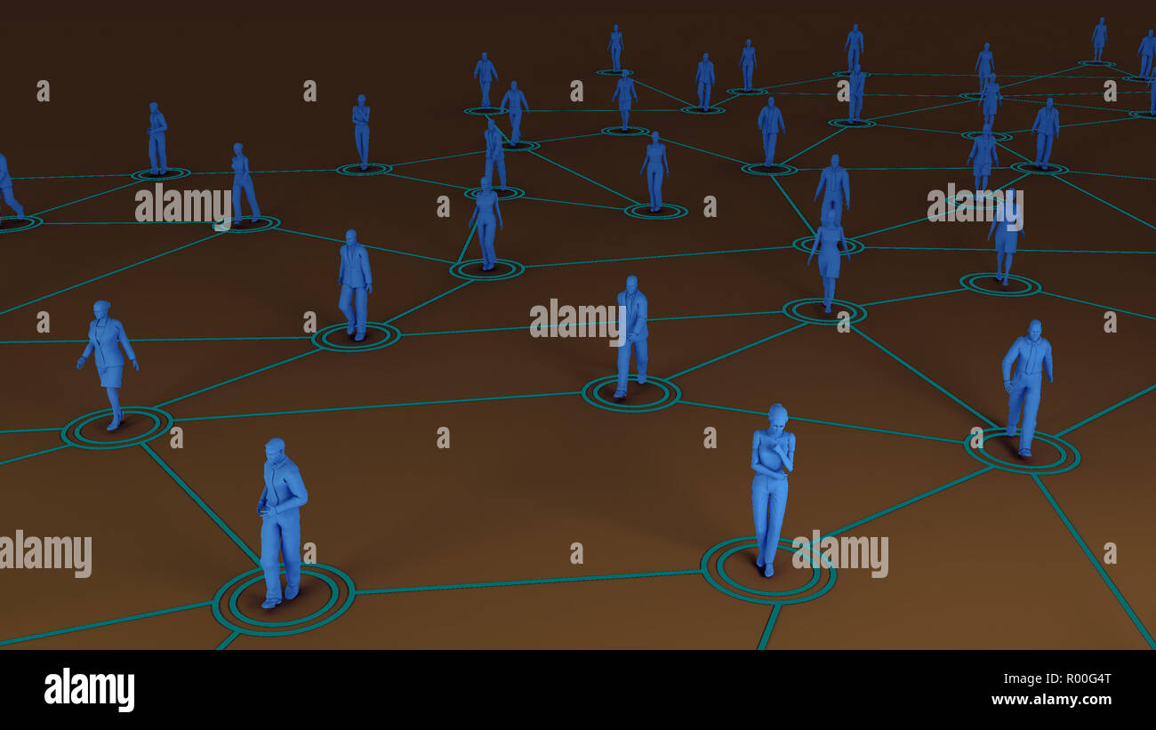 3D rendering with social communication and network concept with 3d ...