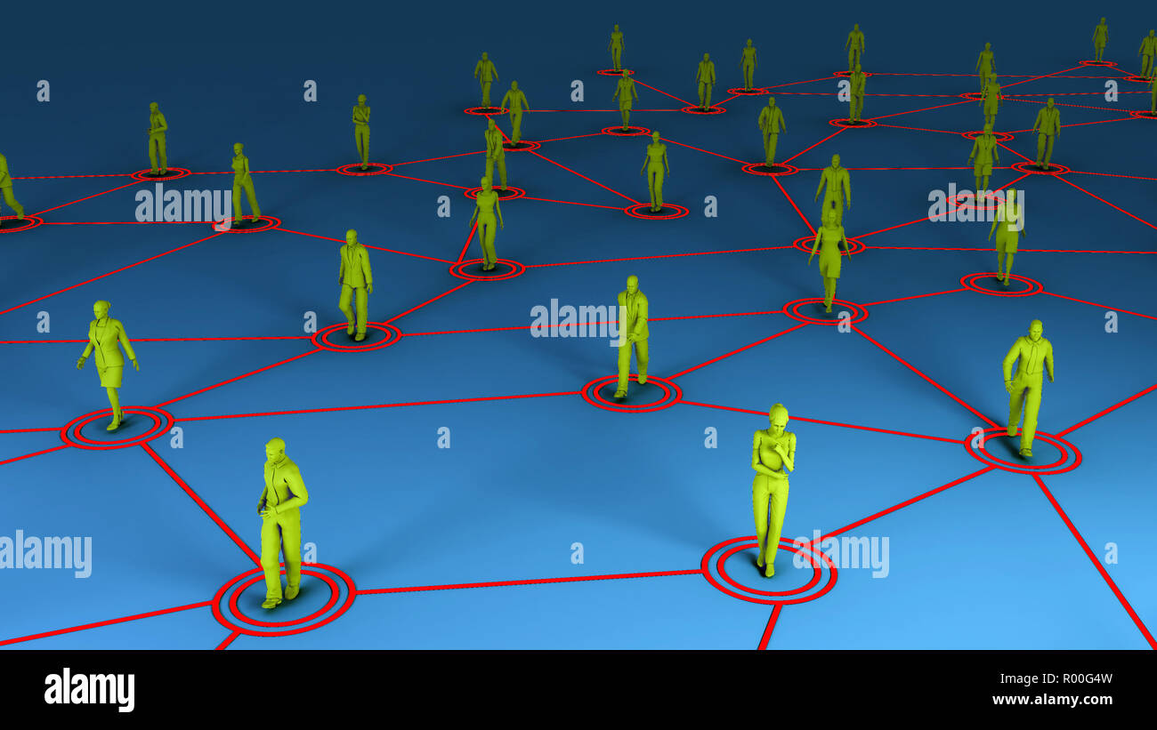 3D rendering with social communication and network concept with 3d ...