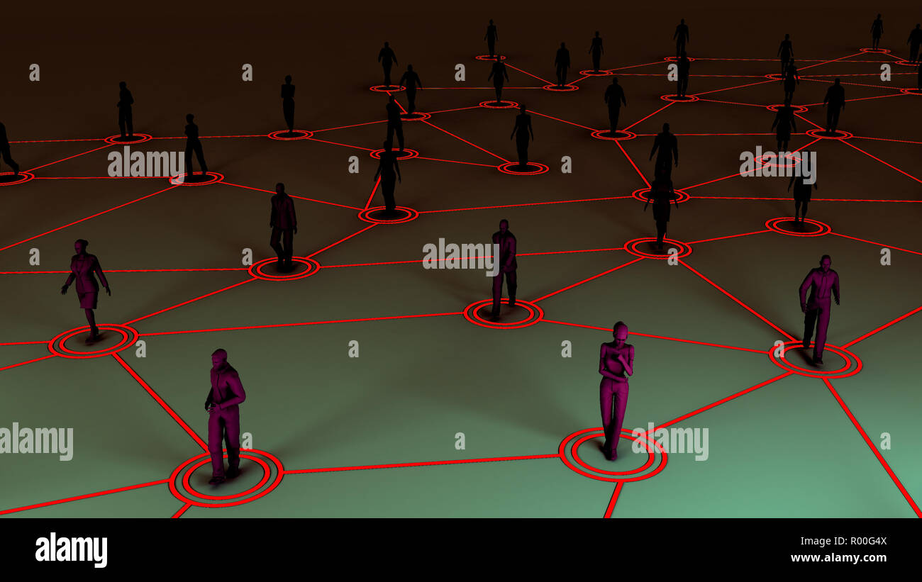 3D rendering with social communication and network concept with 3d ...