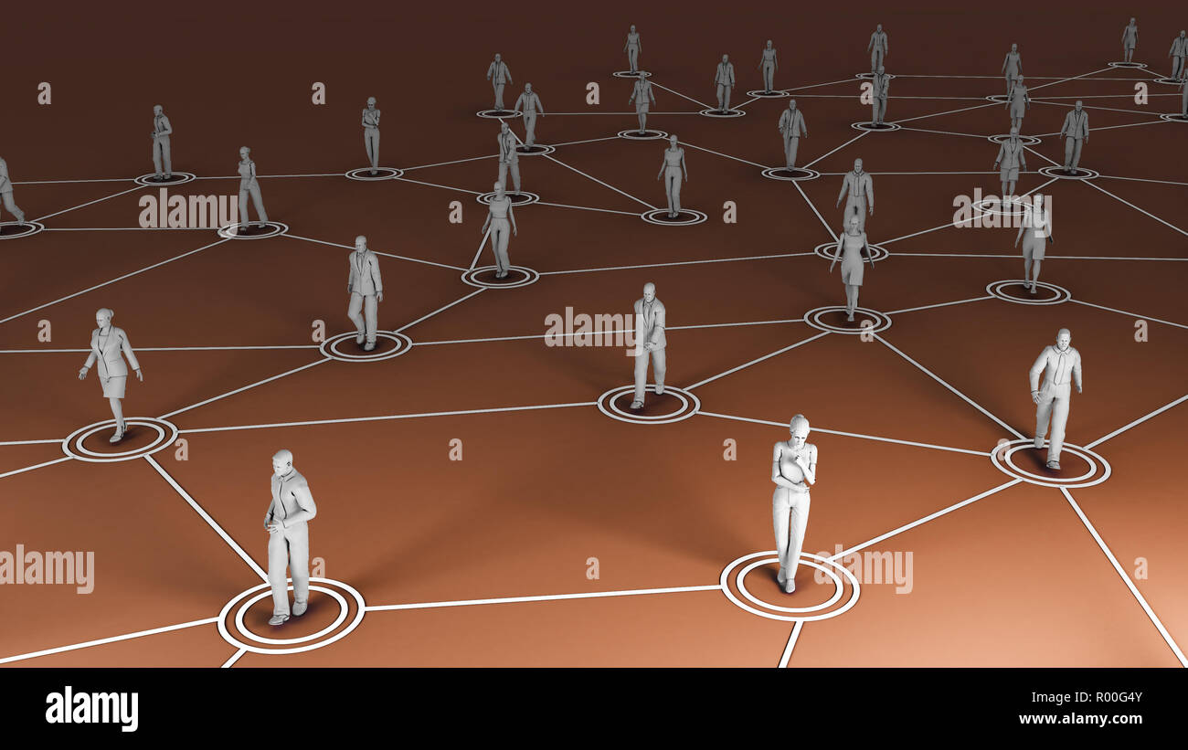 3D rendering with social communication and network concept with 3d ...