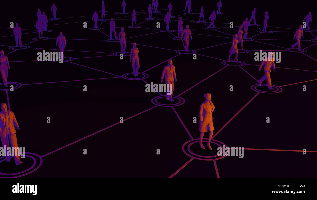 3D rendering with social communication and network concept with 3d ...